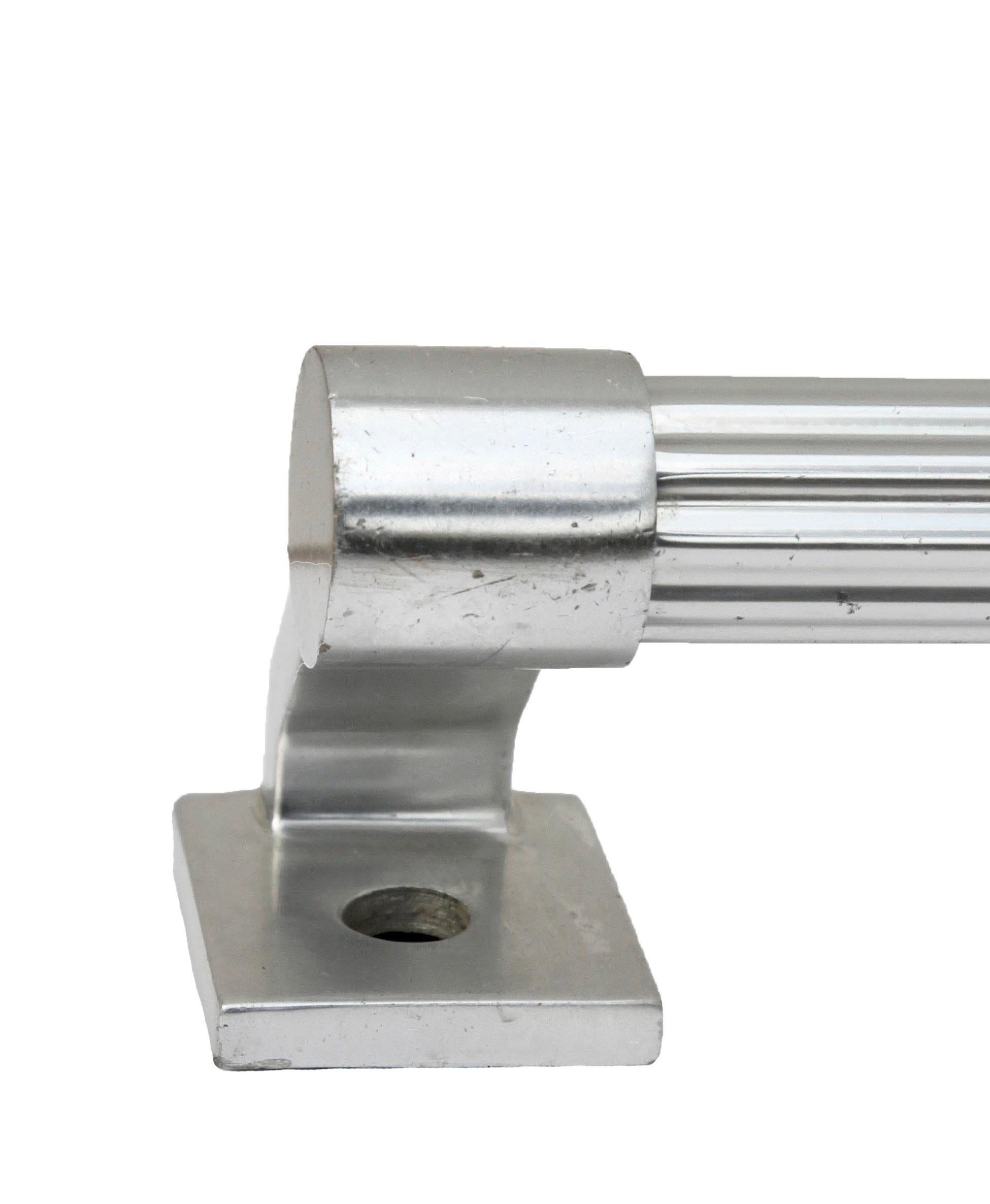 Art Deco 'Belgian' Cast Aluminum Door Pulls/ Handles with Fluted Column ...