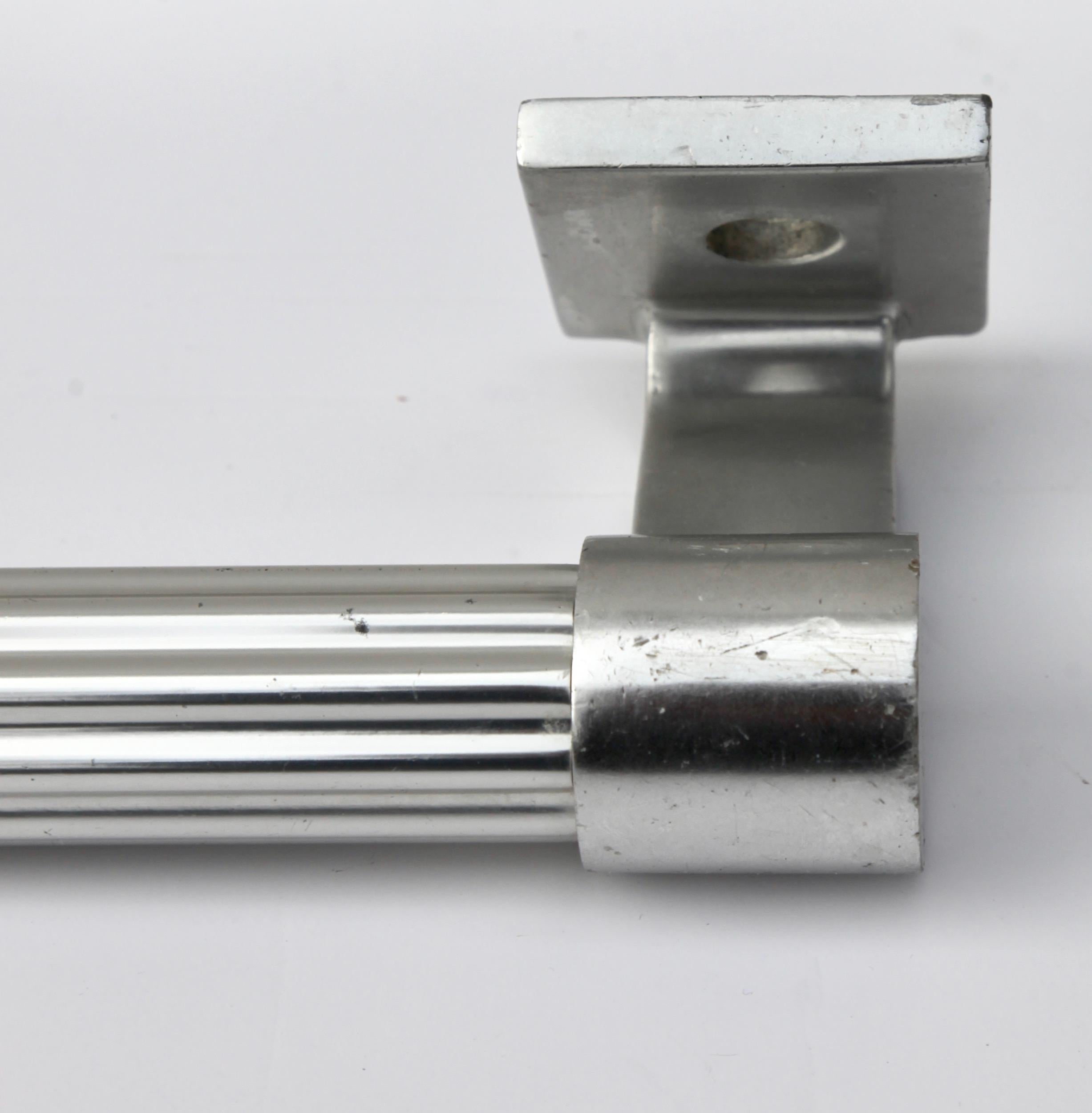 Art Deco 'Belgian' Cast Aluminum Door Pulls/ Handles with Fluted Column ...