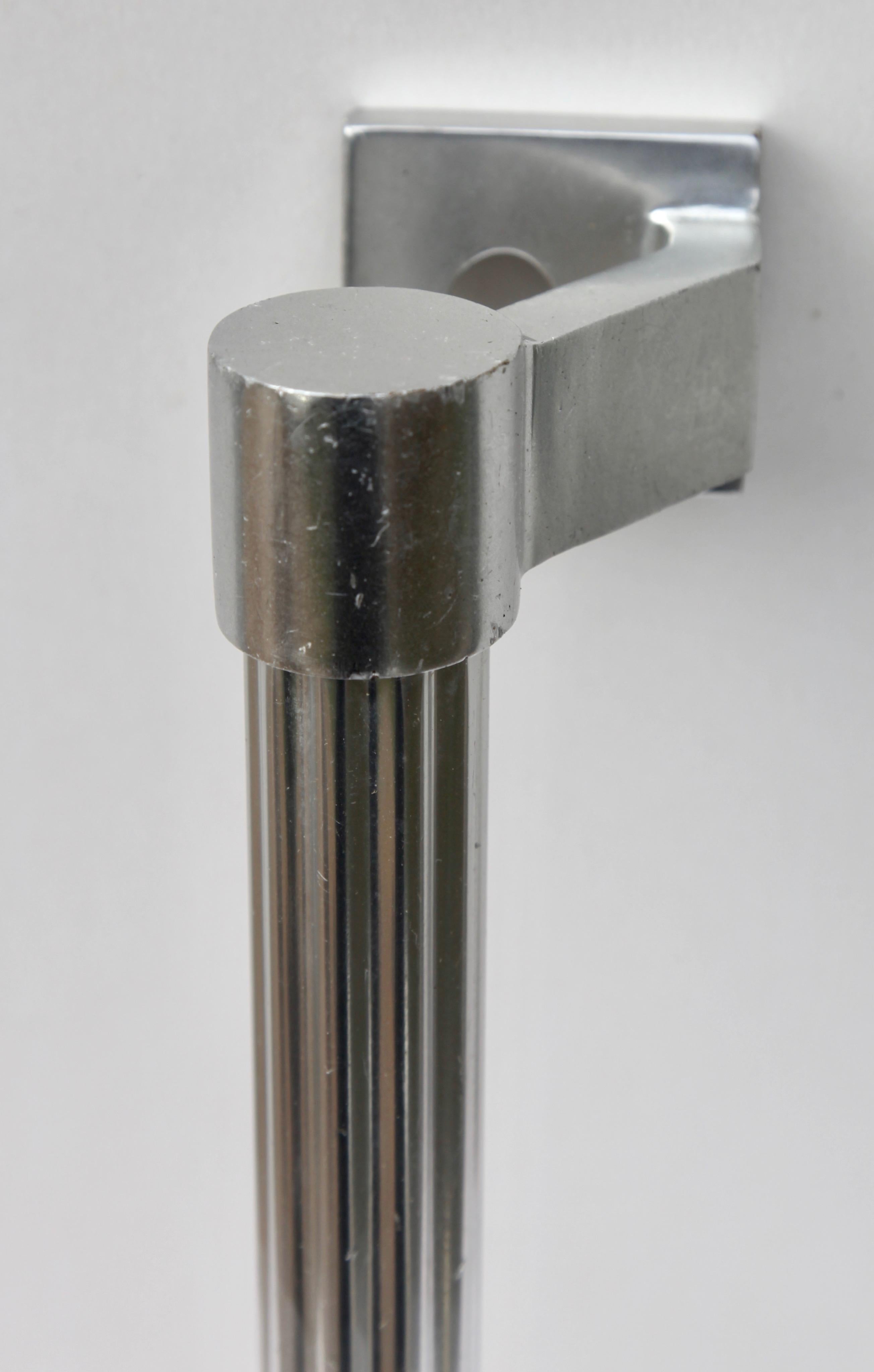 Art Deco 'Belgian' Cast Aluminum Door Pulls/ Handles with Fluted Column ...