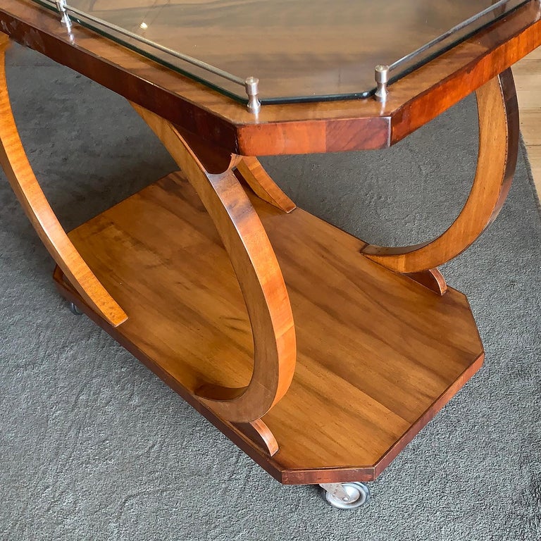 Art Deco Bentwood Circular Trolley Bar Cart at 1stDibs