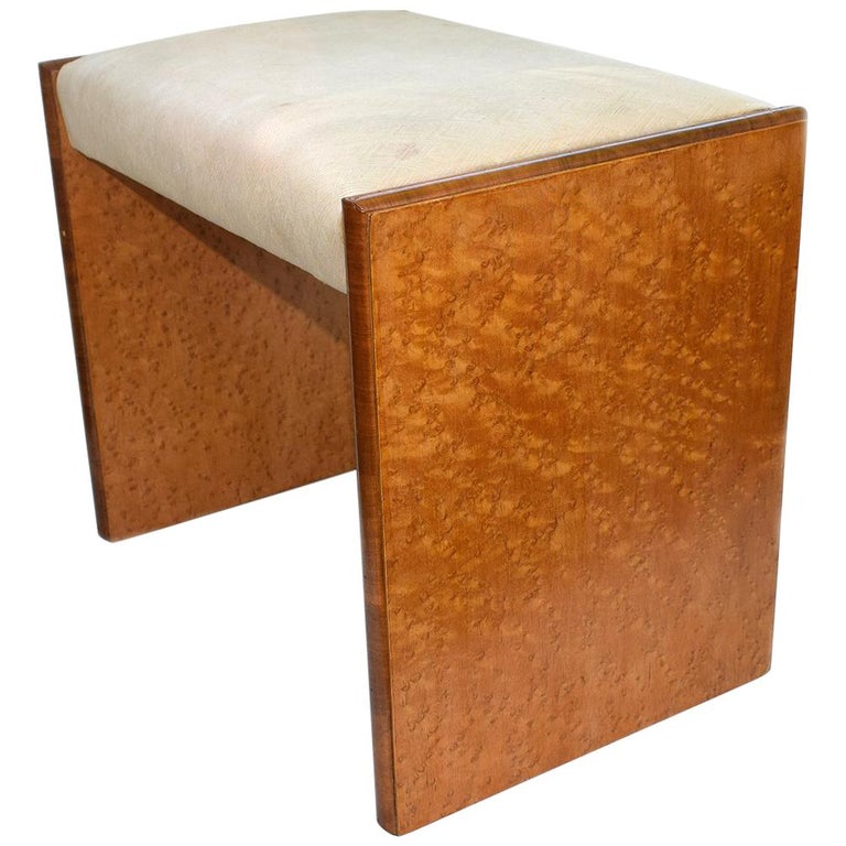Art Deco Bird's-Eye Maple Bedroom Stool at 1stDibs