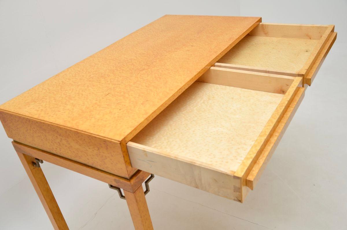 Art Deco Birds Eye Maple Desk / Console Table For Sale at 1stDibs