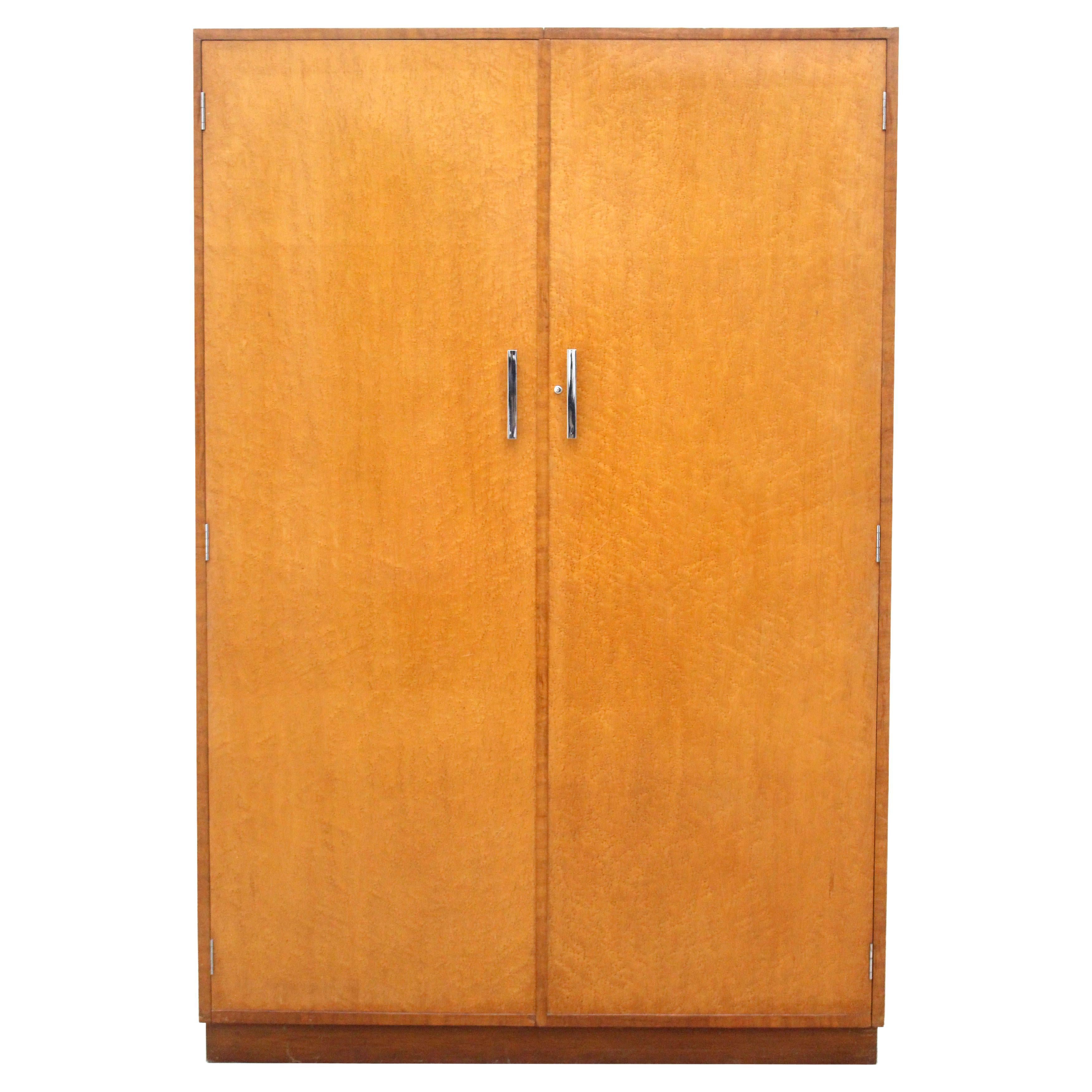 Art Deco Large Impressive Burr Walnut Two Door Wardrobe, c1930, England ...