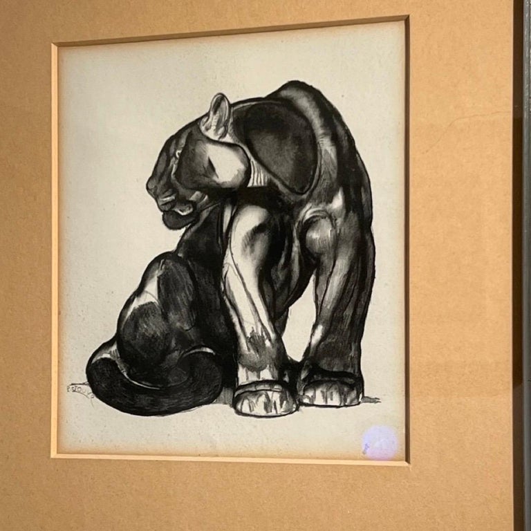 Art Deco Black Panther by Paul Jouve For Sale at 1stDibs