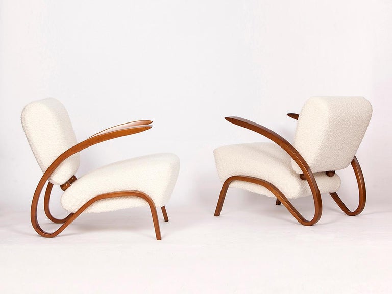 Art Deco Boucle Chair H-275 by Jindrich Halabala for Spojene UP Zavody ...