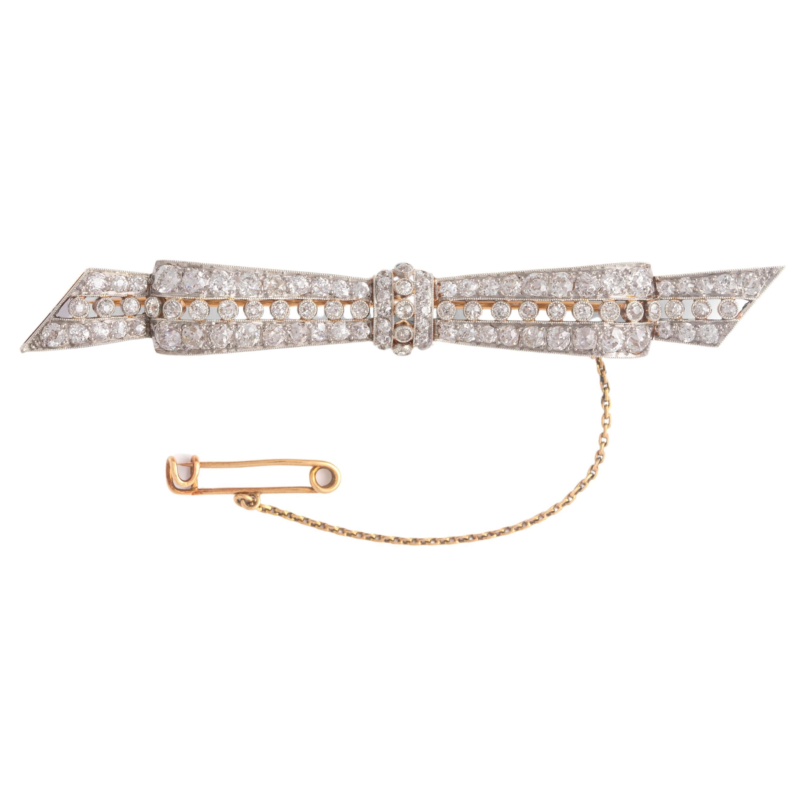 Graff Platinum and Diamond Bow Clip Brooch at 1stDibs | graff ribbon ...