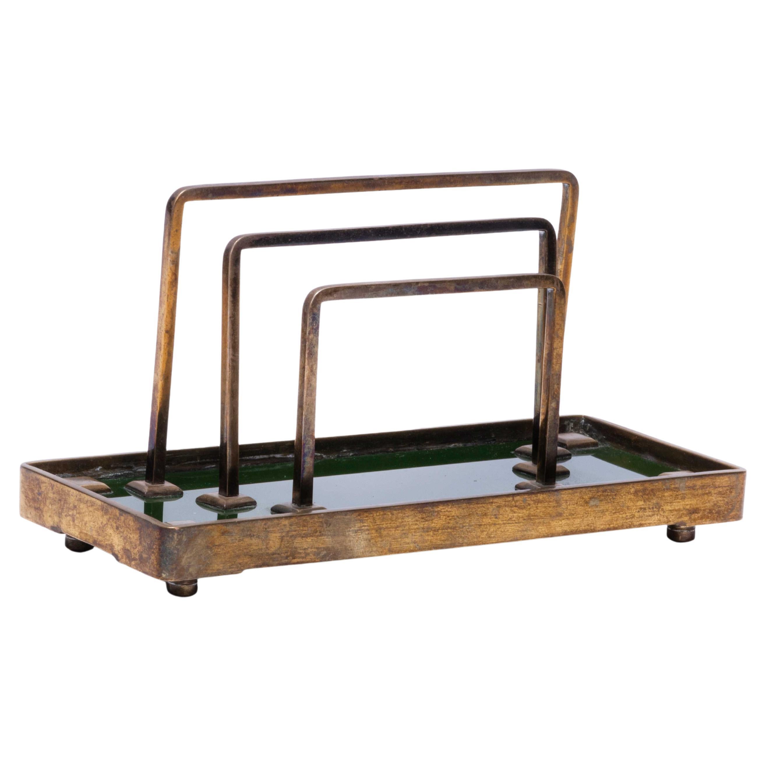 Small Antique Letter Rack, English, Brass, Hanging, Art Nouveau ...