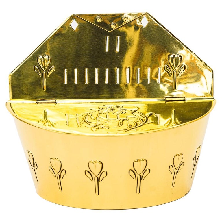 Art Deco Brass Wall Kitchen Box for Storage Vienna Around, 1920s For ...
