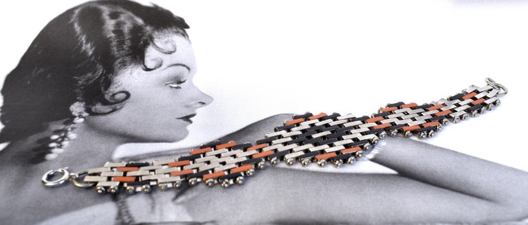 Art Deco 'Brickwork' Ladies Modernist Bracelet by Jakob Bengel, Germany ...