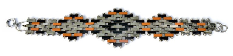 Art Deco 'Brickwork' Ladies Modernist Bracelet by Jakob Bengel, Germany ...