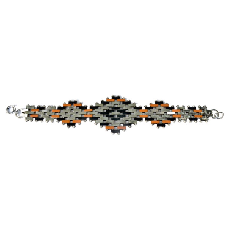 Art Deco 'Brickwork' Ladies Modernist Bracelet by Jakob Bengel, Germany ...
