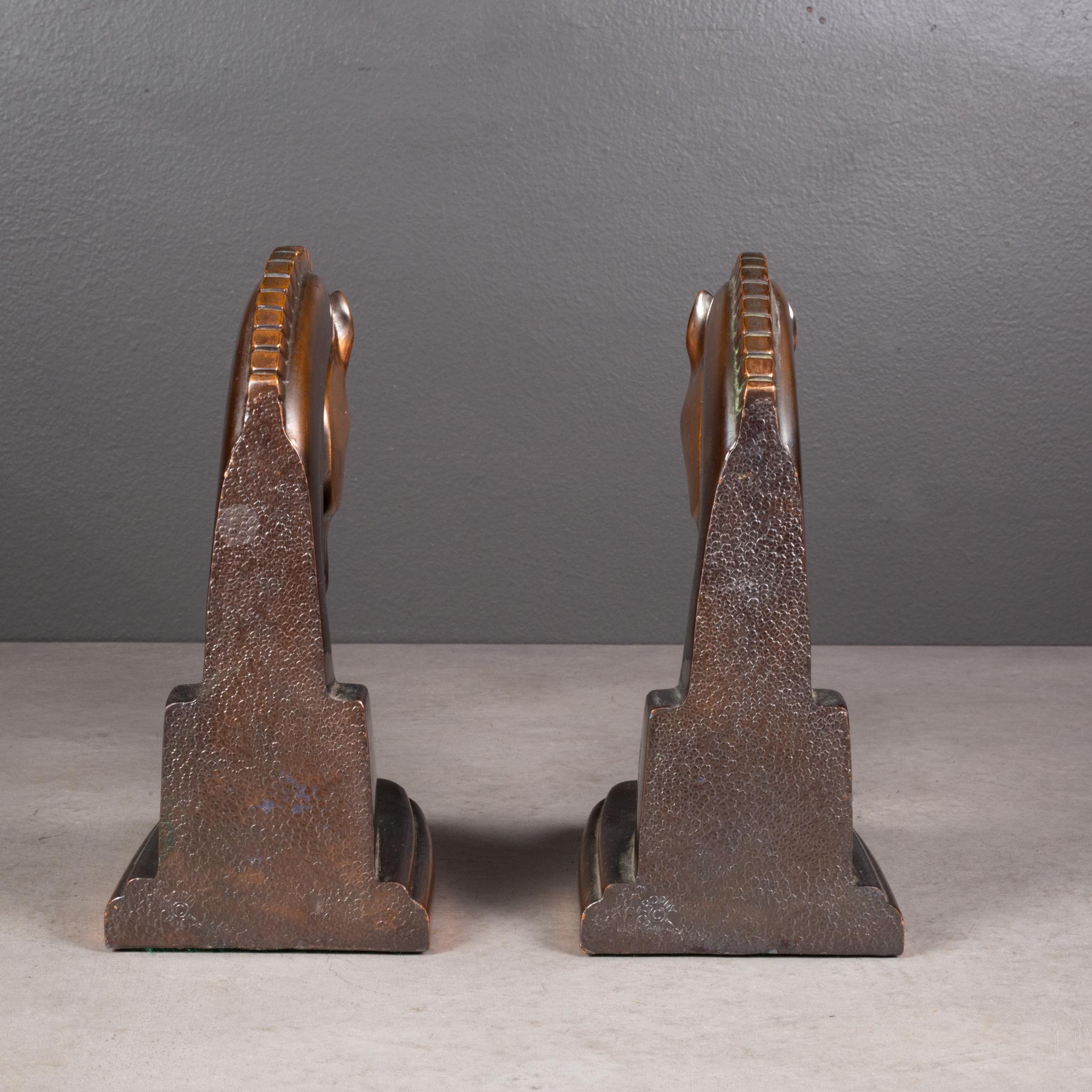 Art Deco Bronze and Copper Plated Machine Age Trojan Horse Bookends by ...