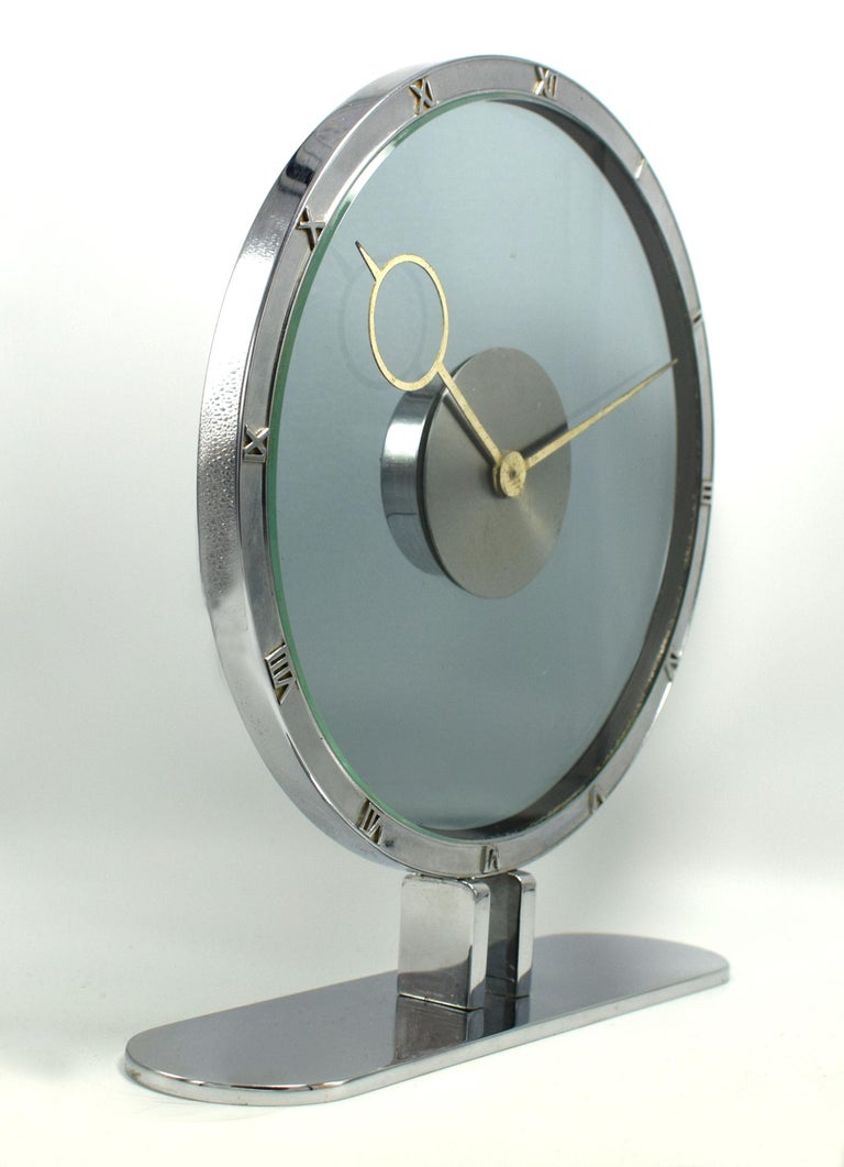 Art Deco Bronze and Nickle Plated Mystery Clock by Kienzle, circa 1935 ...