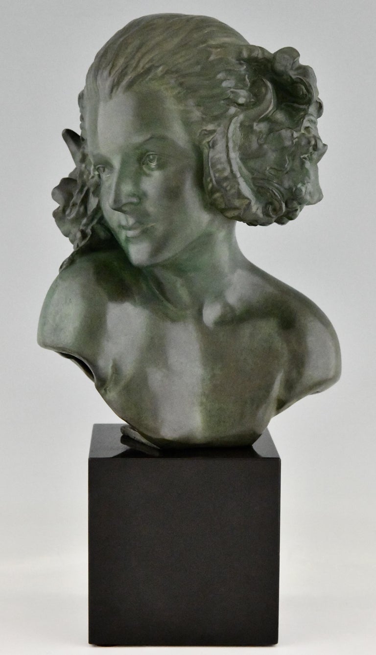 Art Deco Bronze Bust of a Female Satyr by Real Del Sarte, France, 1921 ...