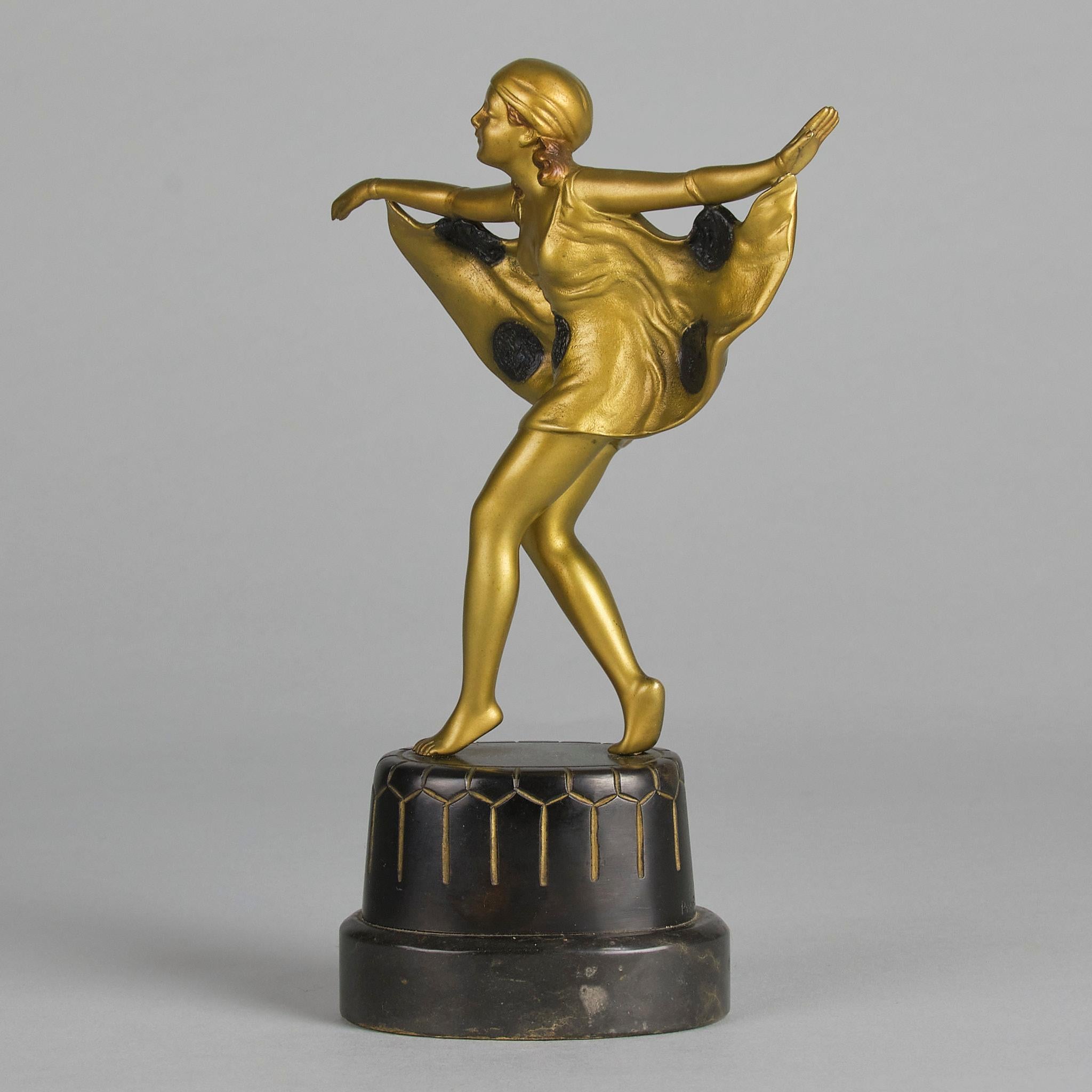 Art Deco Bronze "Butterfly Dancer" by Otto Poertzel For Sale at 1stDibs