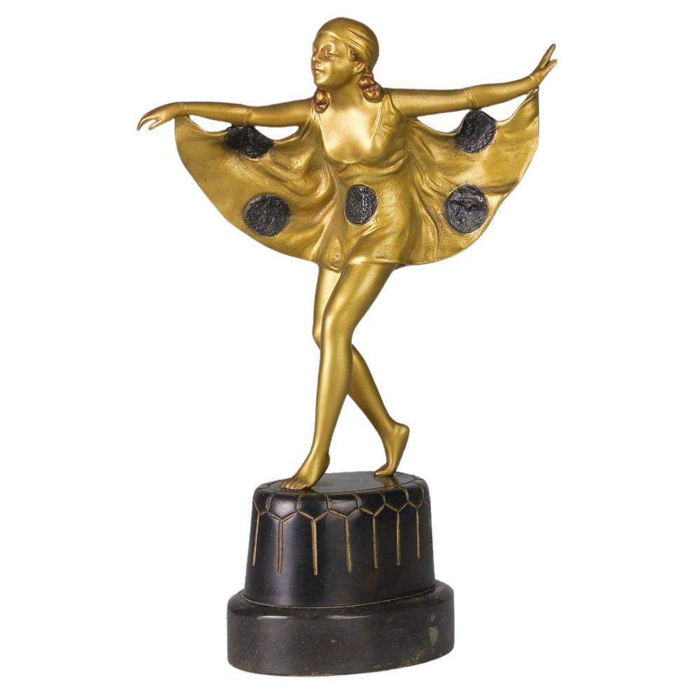 Art Deco Bronze "Butterfly Dancer" by Otto Poertzel For Sale at 1stDibs