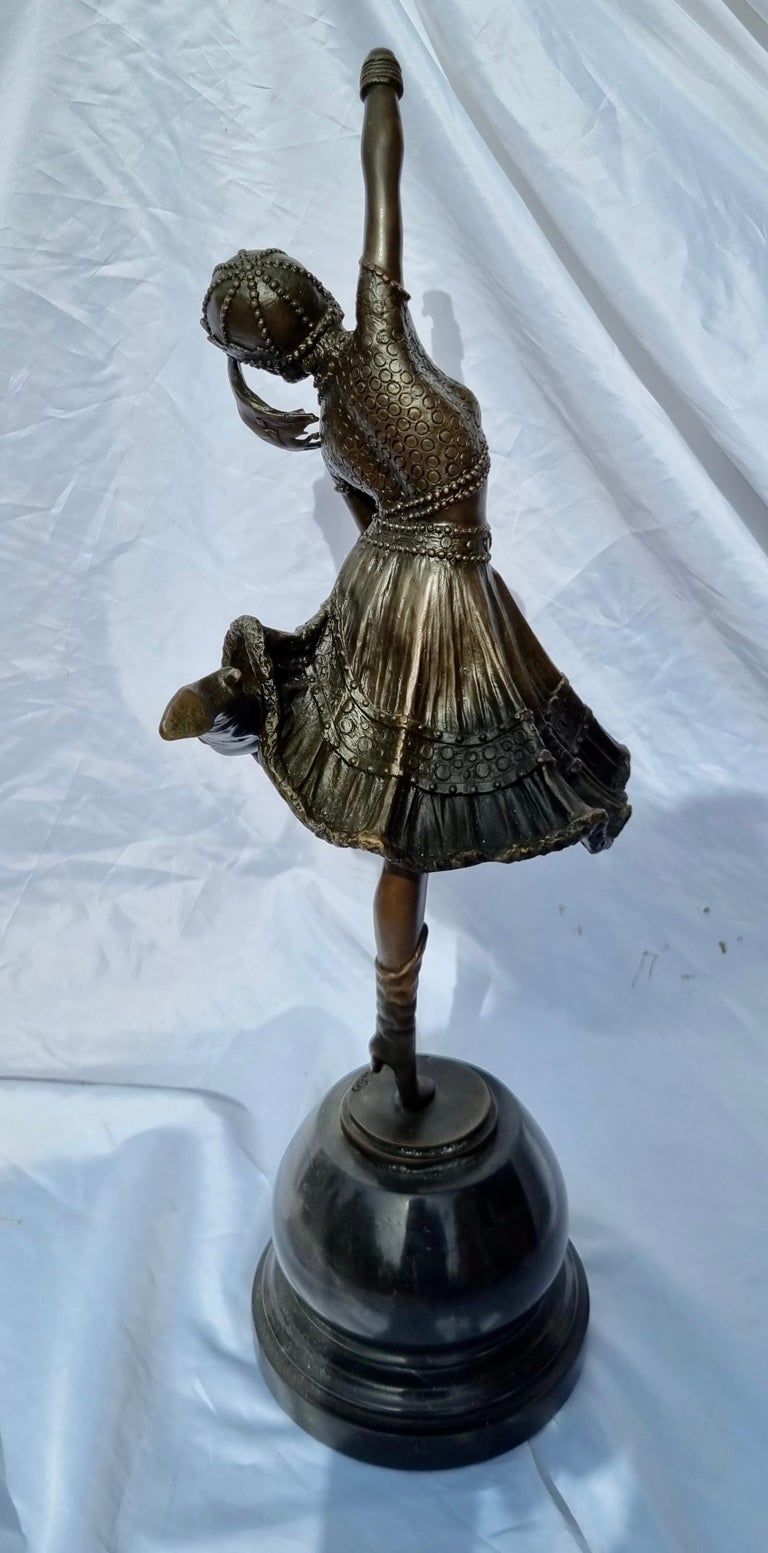Art Deco Bronze Figure Dancer by Demetre Chiparus For Sale at 1stDibs