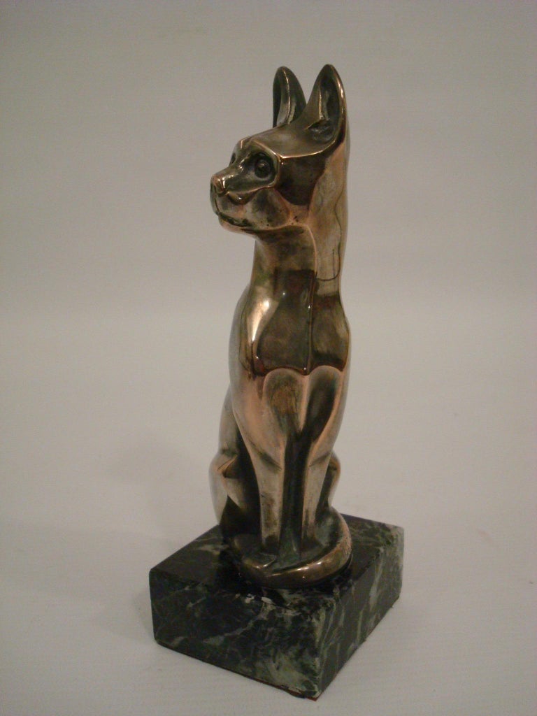 Art Deco Bronze Figure of a Cat 'Chat De Siam Assis' by Edouard M ...