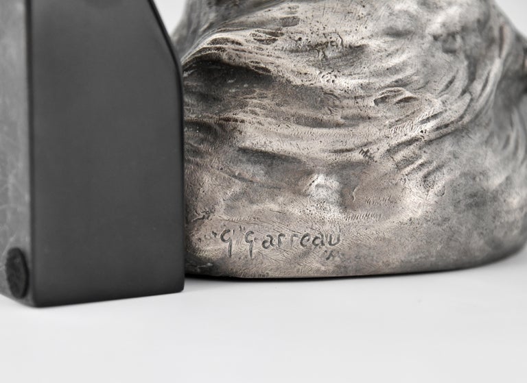 Art Deco Bronze Lion Bookends Georges Raoul Garreau, France, 1930 at 1stDibs