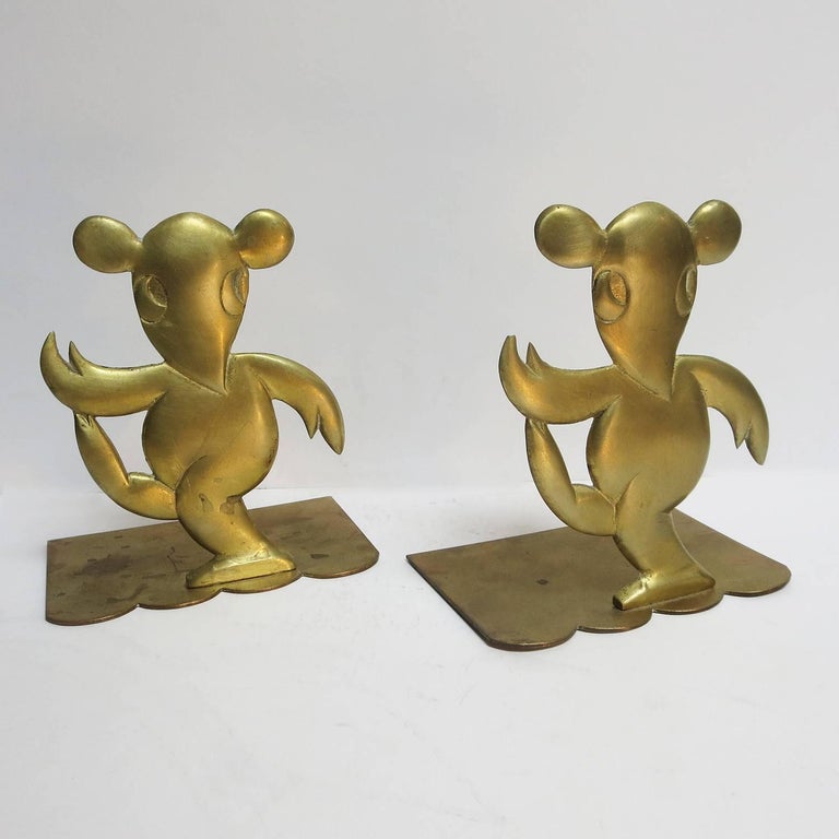 Art Deco Bronze Mouse Bookends Attributed to Hagenauer at 1stDibs