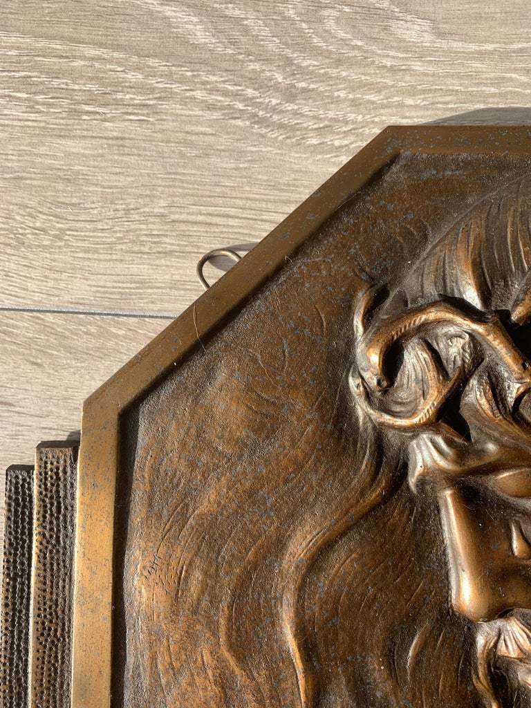 Art Deco Bronze Religious Art Wall Plaque in Relief Depicts Suffering ...