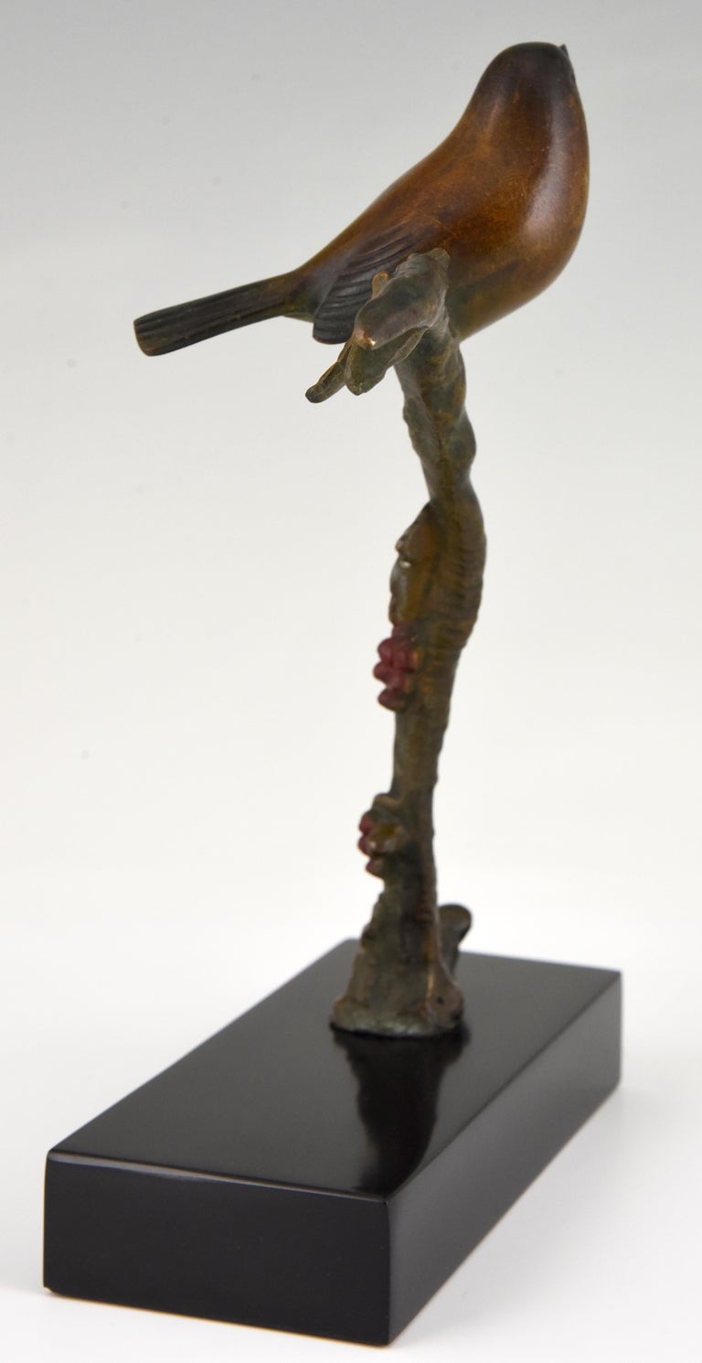 Art Deco Bronze Sculpture Bird on a Branch, Irénée Rochard, 1930 at 1stDibs