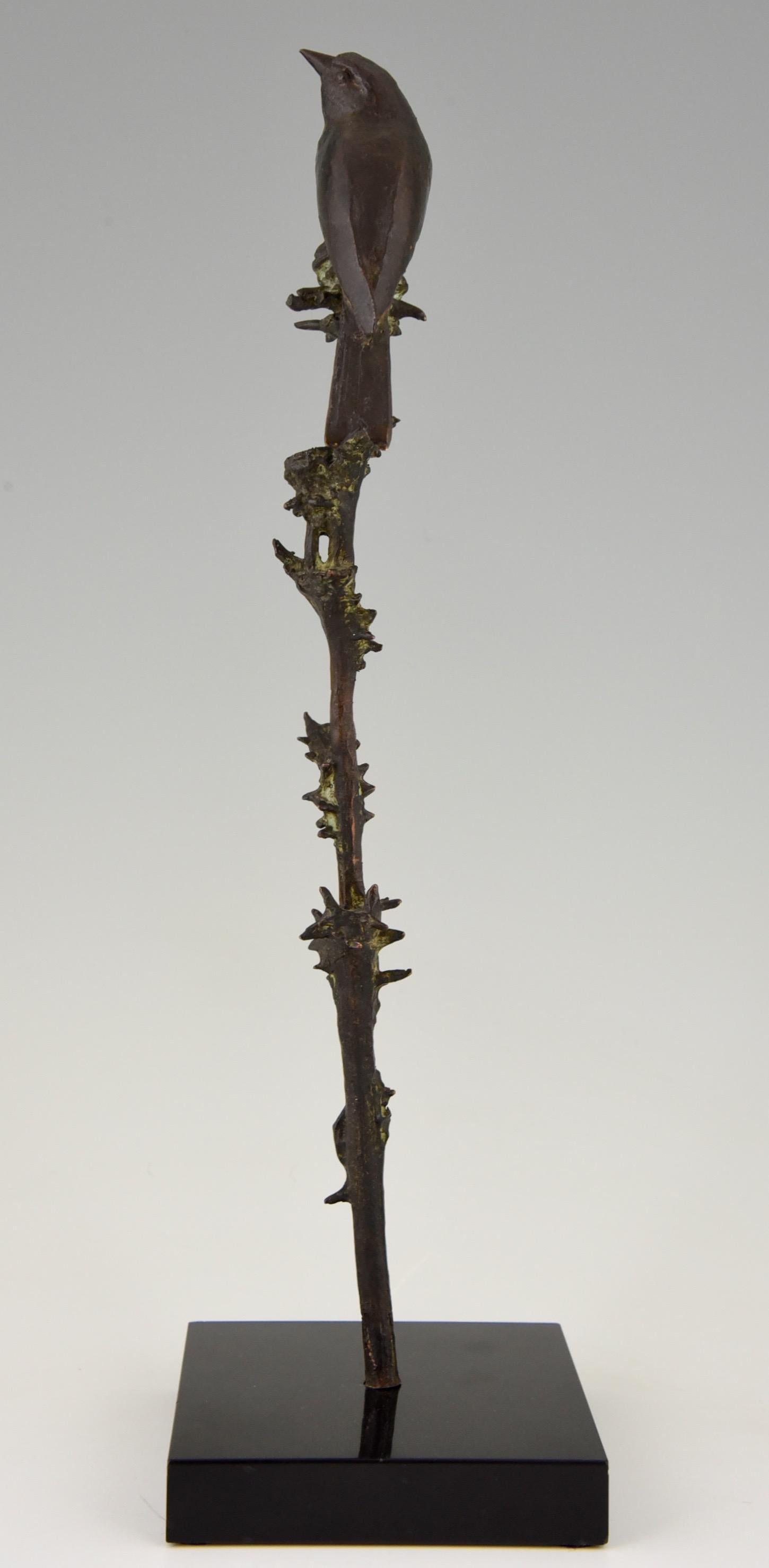 Art Deco Bronze Sculpture Bird on Thistle André Vincent Becquerel ...