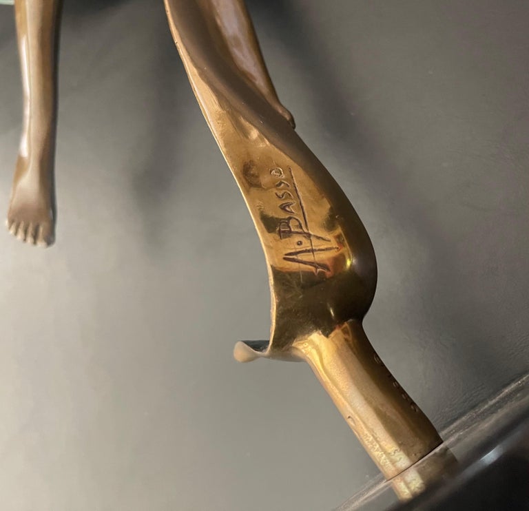 Art Deco Bronze Sculpture Entitled "Dance Step" by Angelo Basso For ...