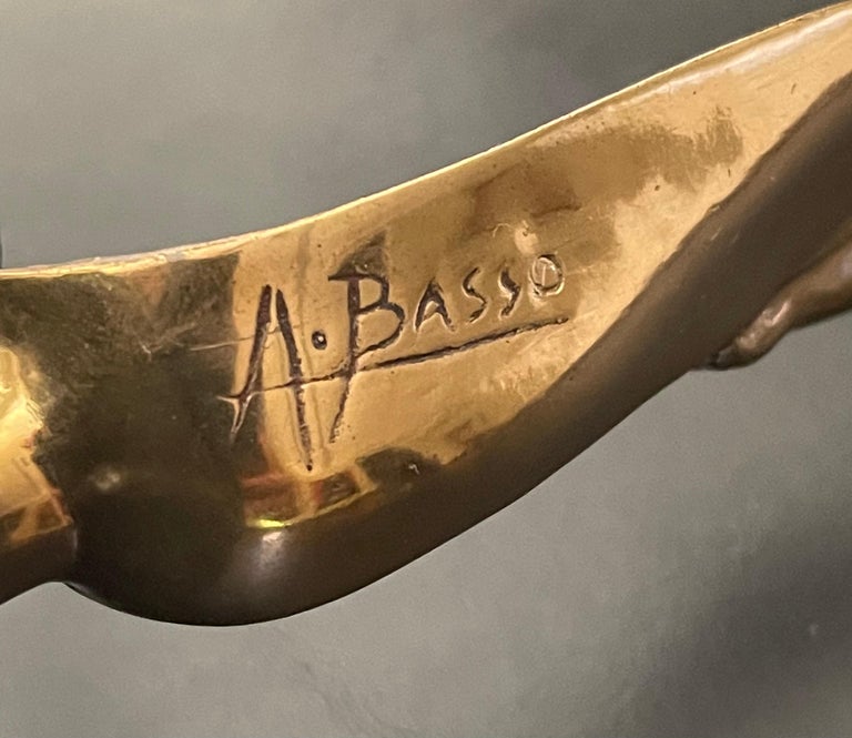 Art Deco Bronze Sculpture Entitled "Dance Step" by Angelo Basso For ...