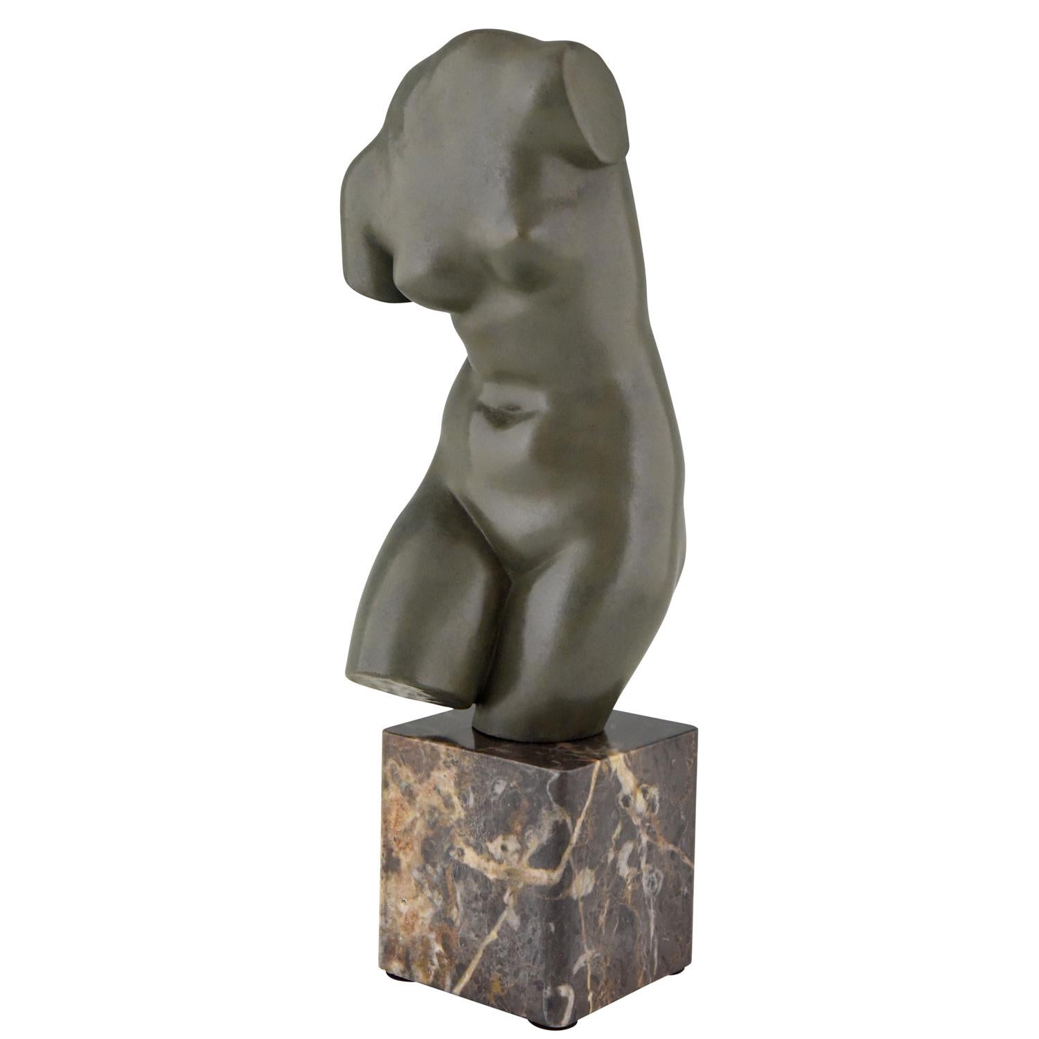 Art Deco bronze sculpture female torso France 1930 at 1stDibs