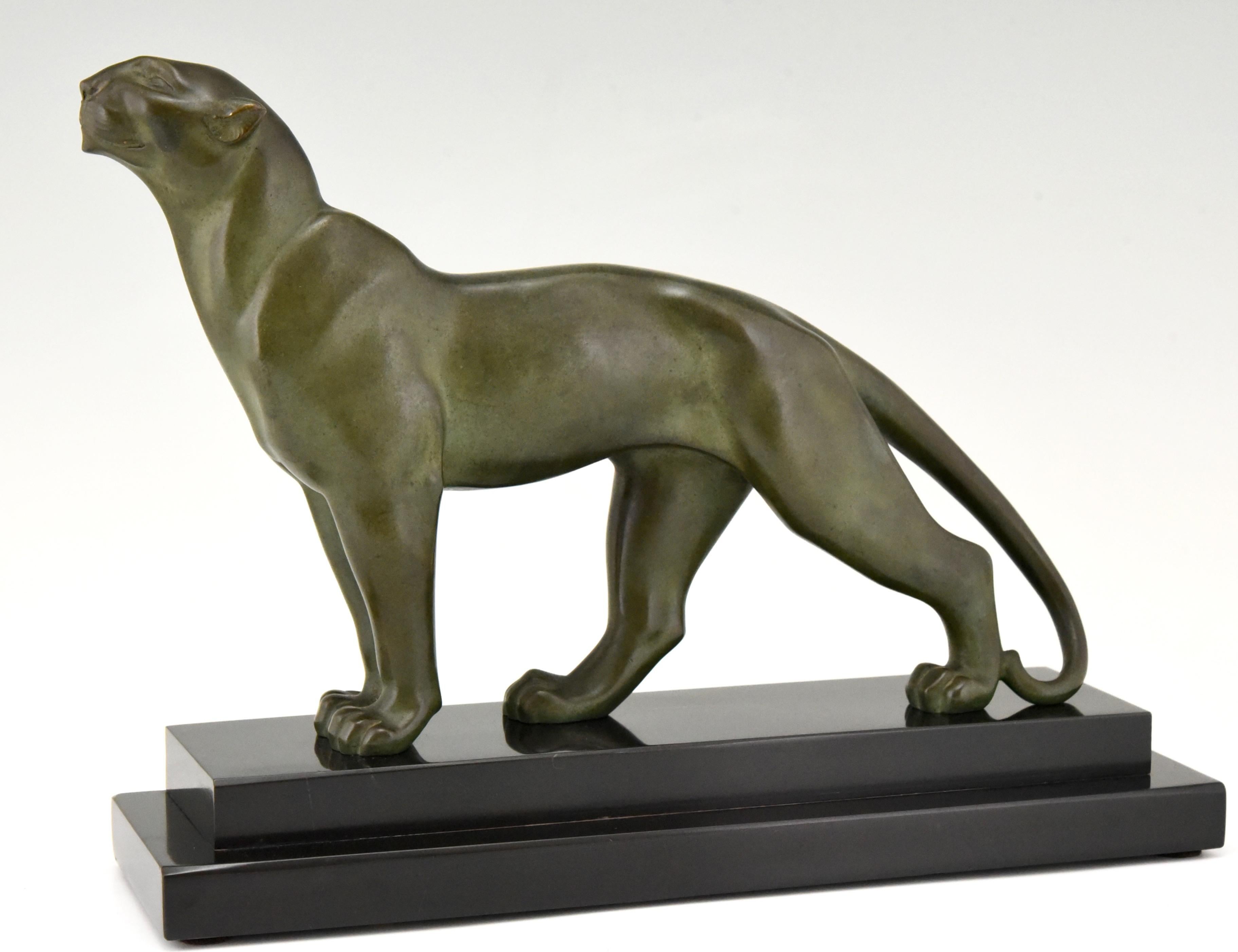 Art Deco Bronze Sculpture of a Panther Soleau, France, 1925 at 1stDibs