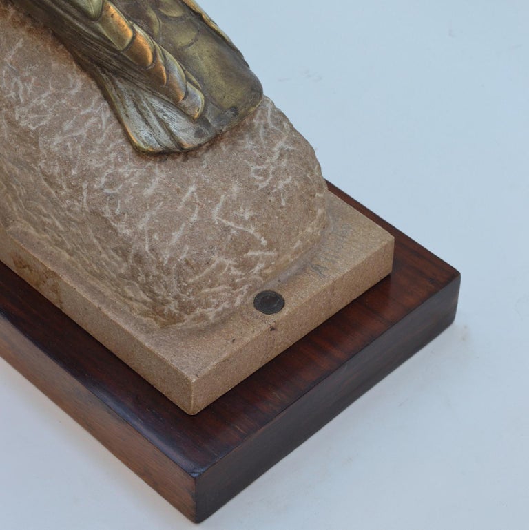 Art Deco Bronze Sculpture of Pair of Doves by Pierre Alexandre Morlon ...