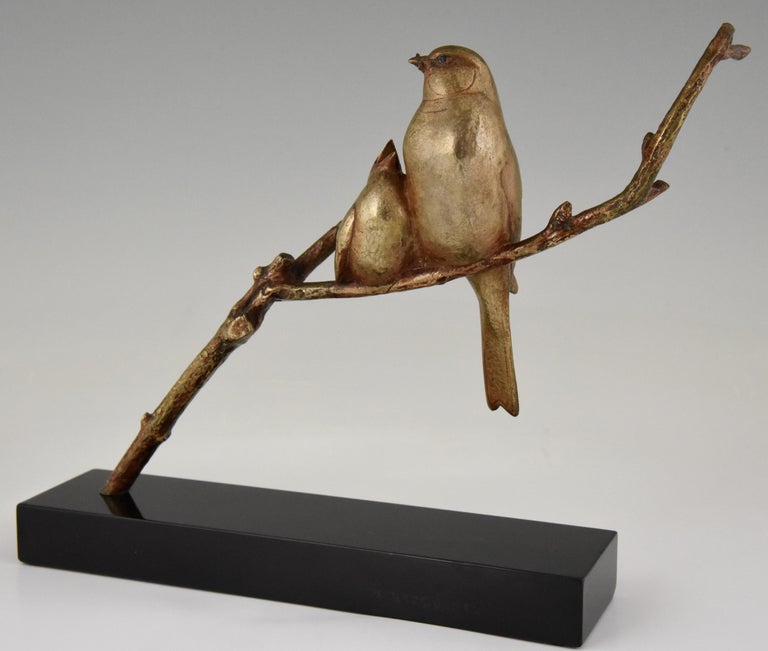 Art Deco Bronze Sculpture of Two Birds on a Branch Andre Vincent ...