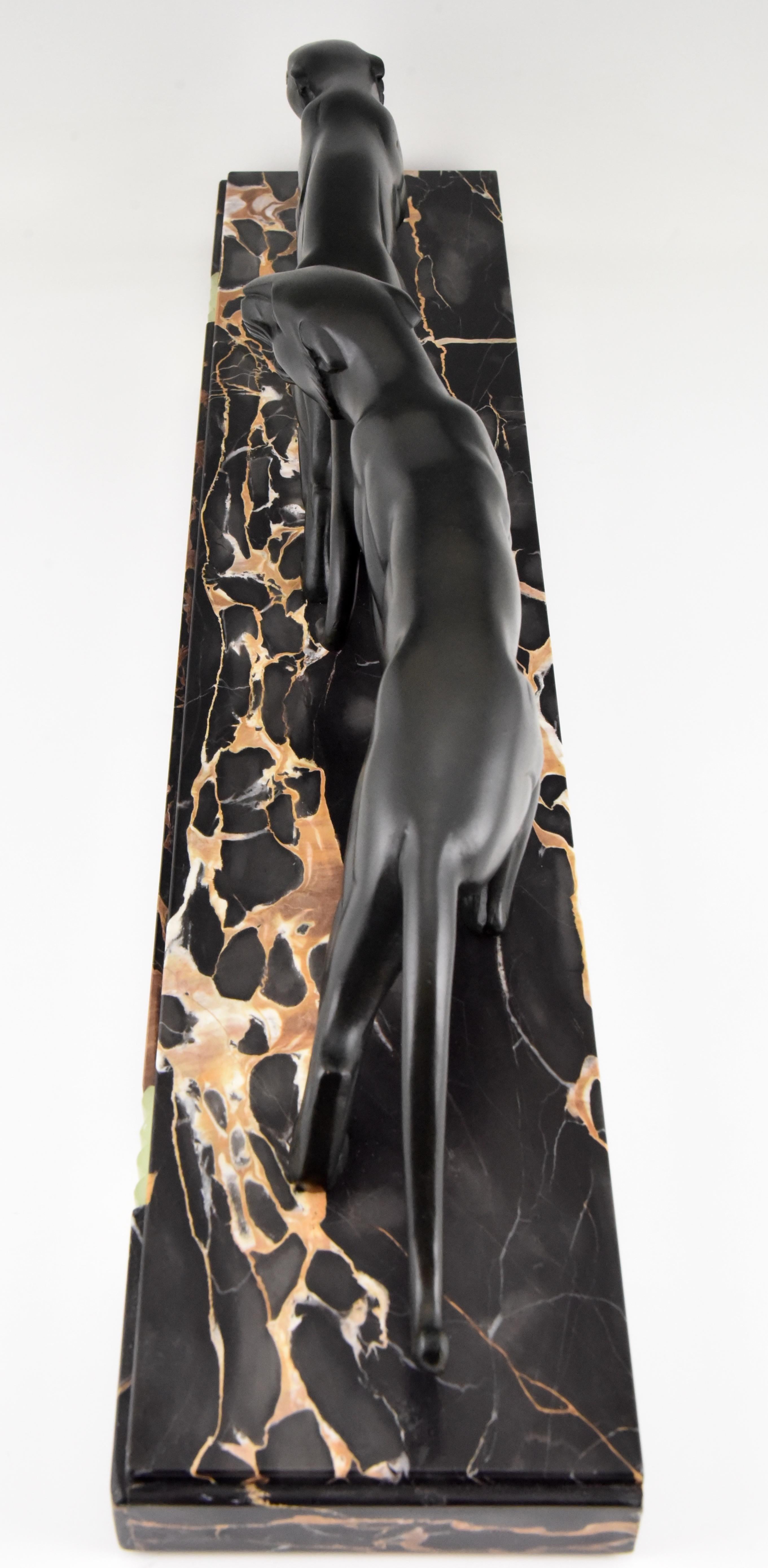 Art Deco Bronze Sculpture of Two Panthers Dominique Jean Baptiste ...