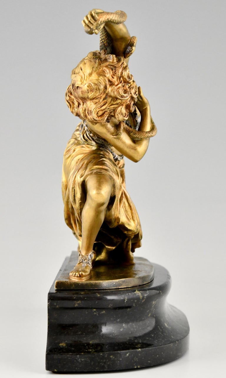 Art Deco Bronze Sculpture Oriental Dancer with Snake Carthage by ...