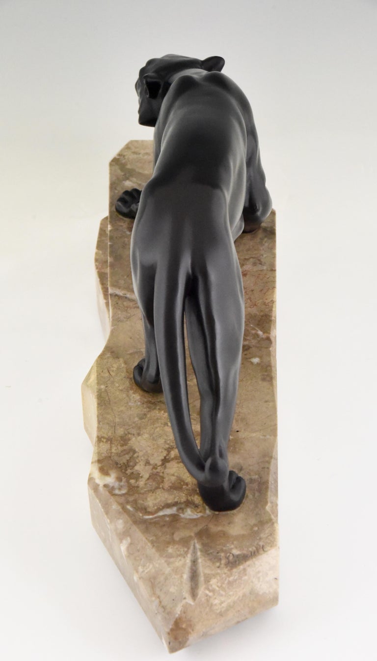 Art Deco Bronze Sculpture Panther by J. Brault, France, 1930 at 1stDibs