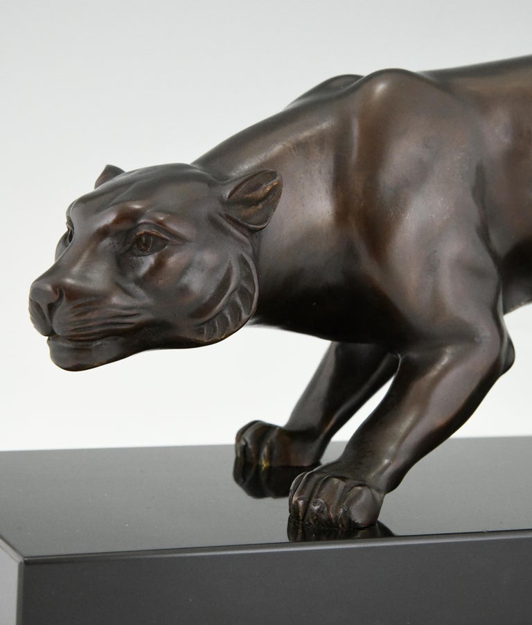 Art Deco Bronze Sculpture Panther J. Brault, France, 1930 at 1stDibs