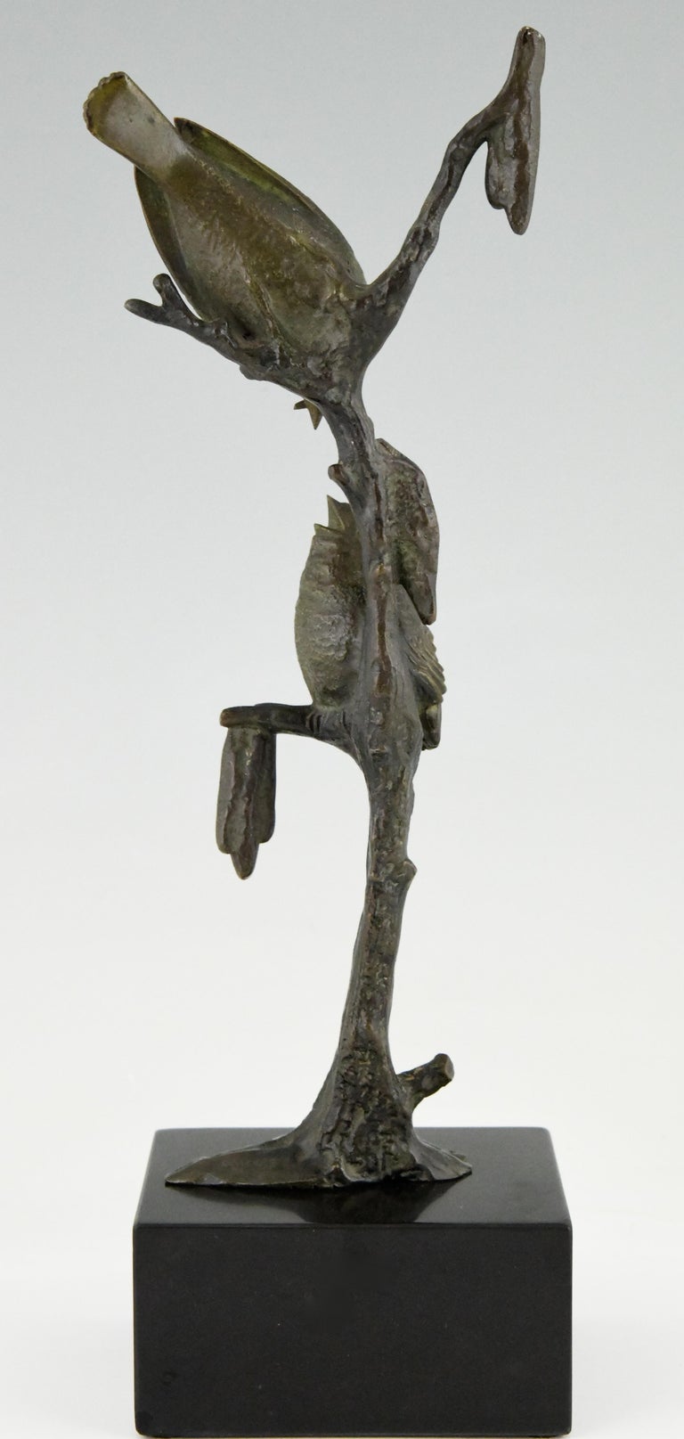 Art Deco Bronze Sculpture Two Birds on an Branch Irenee Rochard, France ...