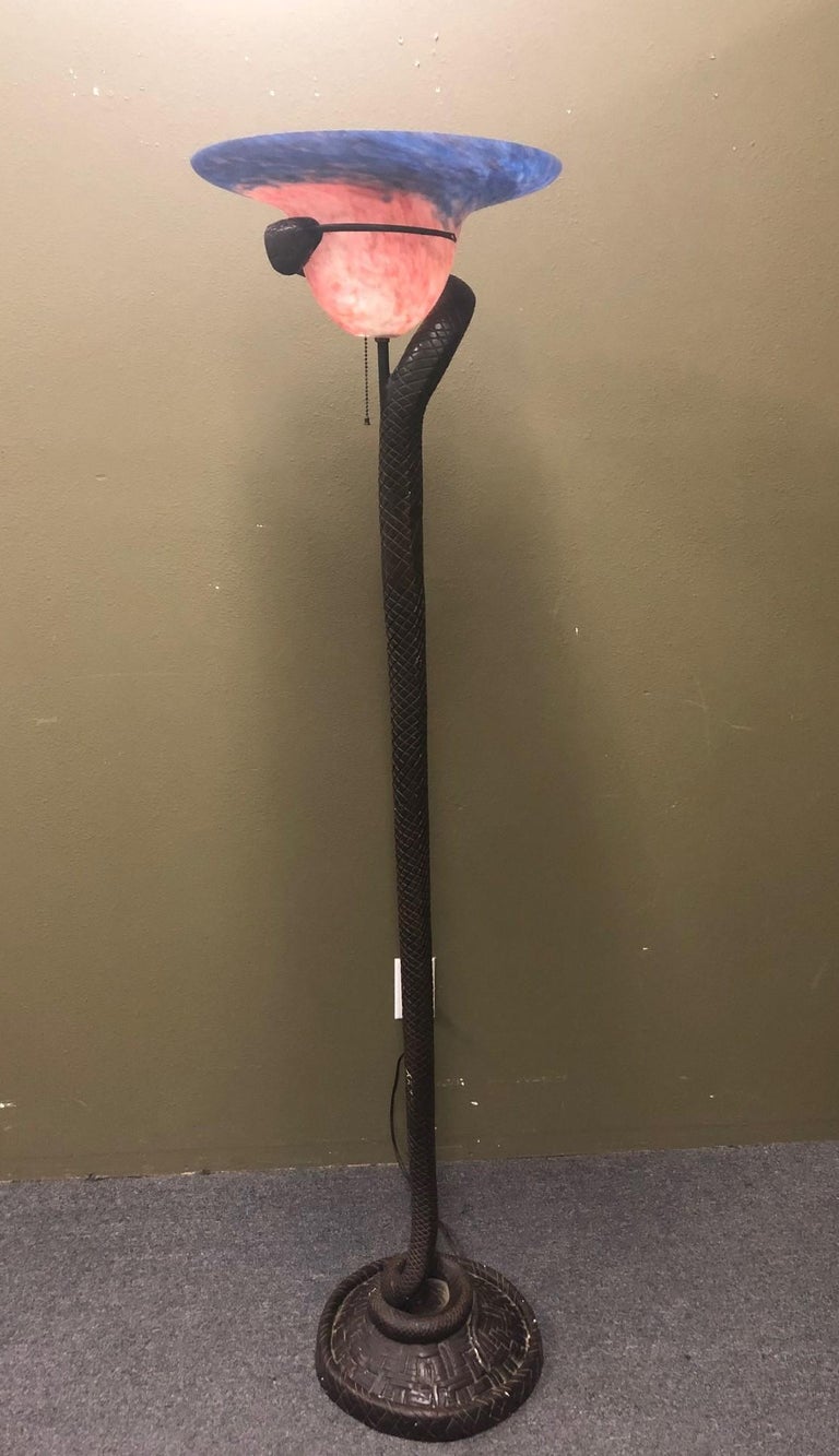 Art Deco Bronze Snake Floor Lamp in the Style of Edgar Brandt at 1stDibs