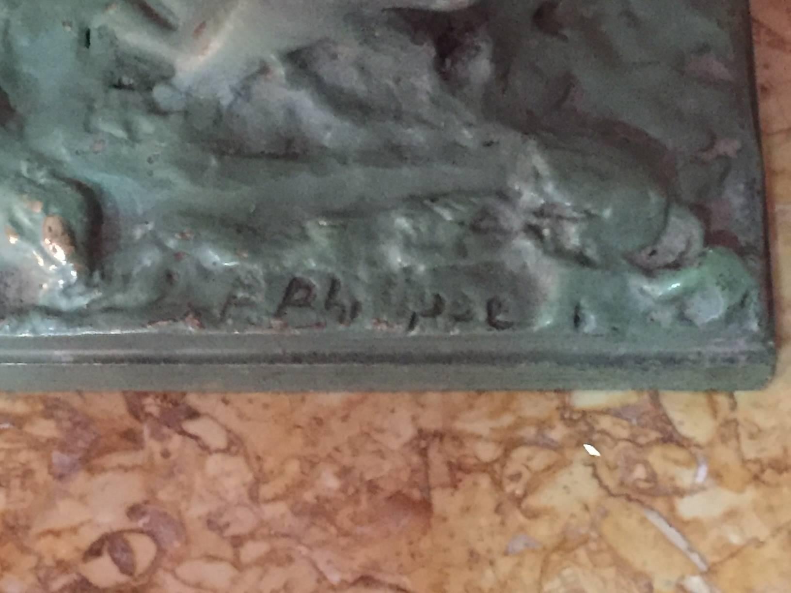Art Deco Bronze with Patina Signed by French Paul Philippe, 1900s at ...