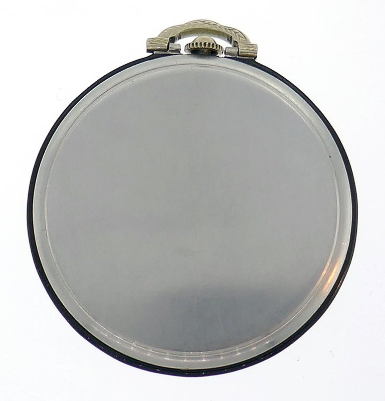 Art Deco Bulova Diamond Platinum Watch Pendant For Sale at 1stDibs