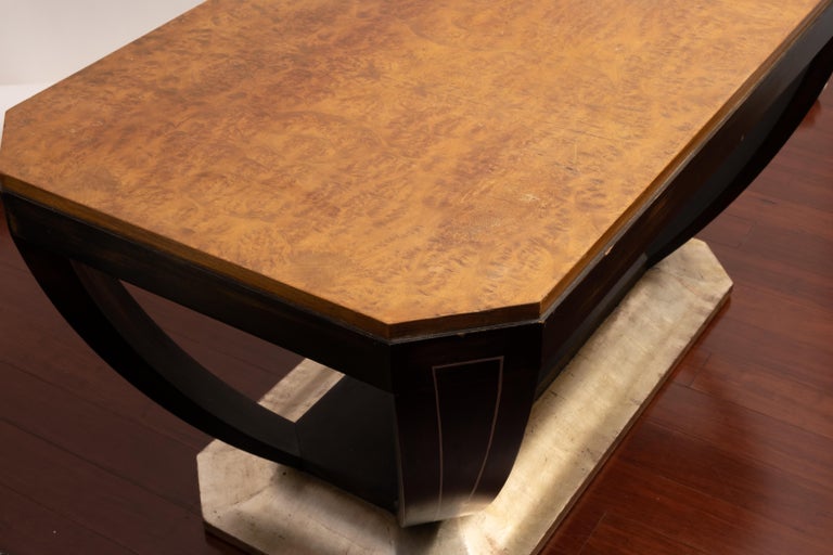 Art Deco Burled Elm Low Table For Sale at 1stDibs