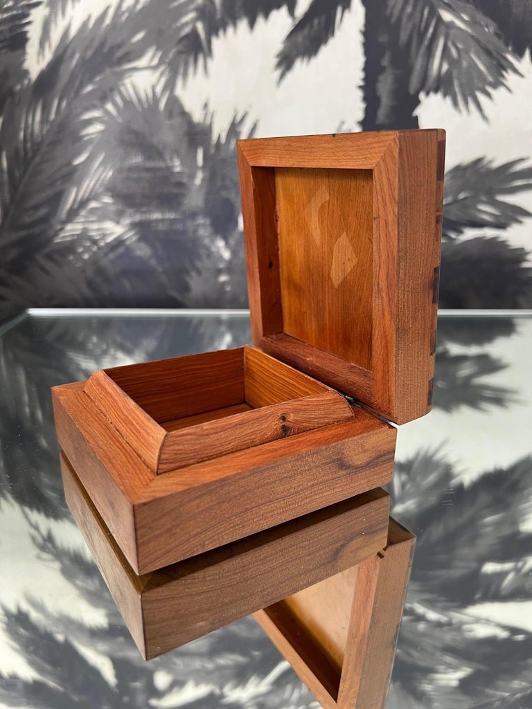 Art Deco Burled Wood Trinket Box with Geometric Marquetry For Sale at ...