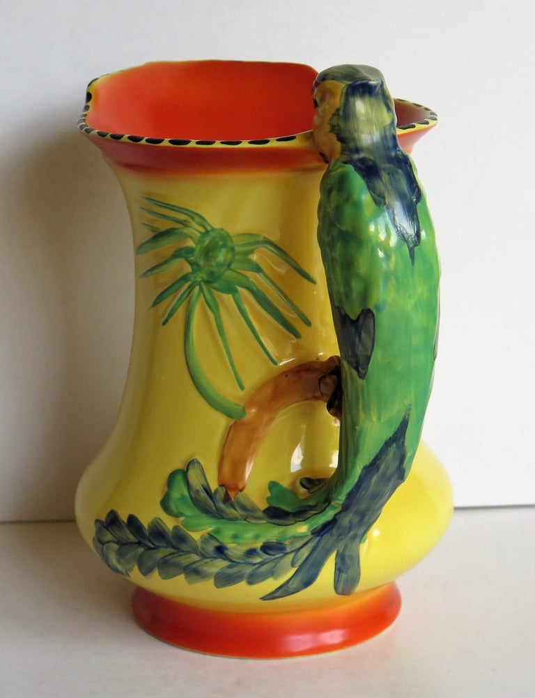 Art Deco Burleigh Ware Pottery Jug or Pitcher Parrot Handle Hand ...