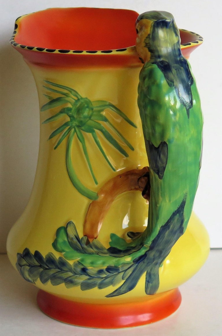 Art Deco Burleigh Ware Pottery Jug or Pitcher Parrot Handle Hand ...