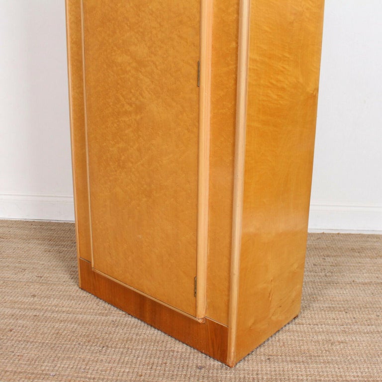 Art Deco Burr Maple Wardrobe Gents Compactum For Sale at 1stDibs