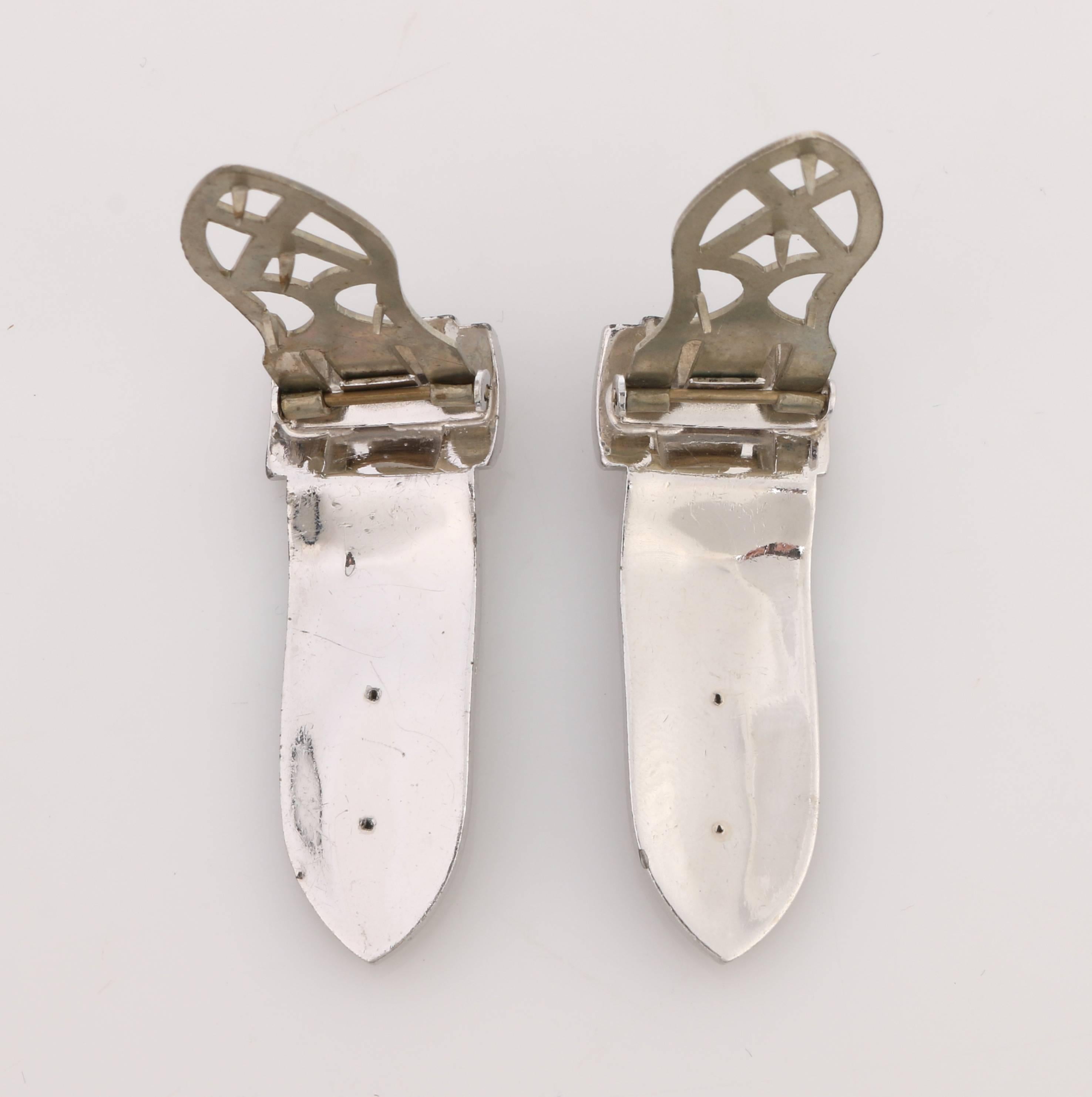 ART DECO c.1930's 2 Piece Palladium Silver Diamond Crystal Dress Fur ...