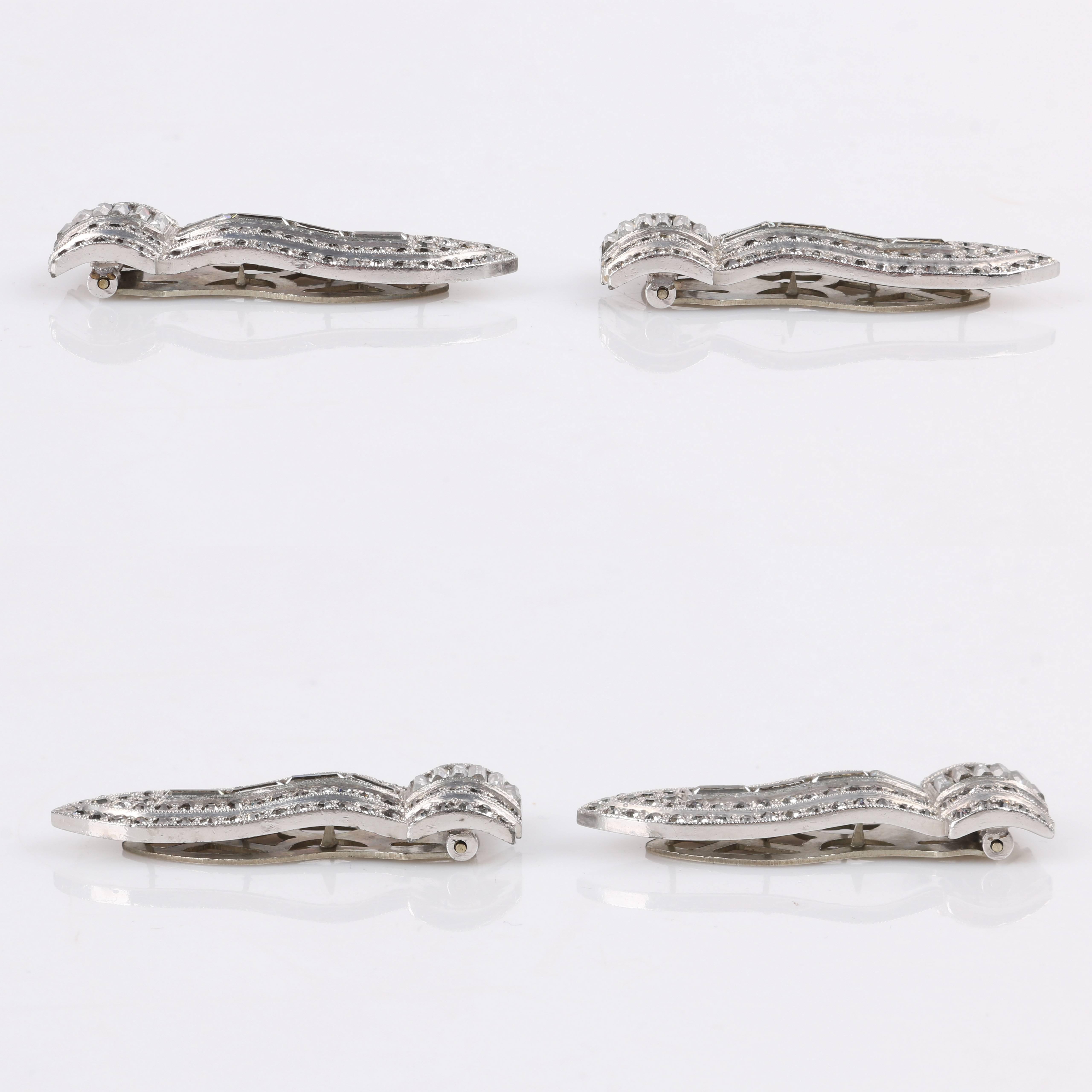 ART DECO c.1930's 2 Piece Palladium Silver Diamond Crystal Dress Fur ...