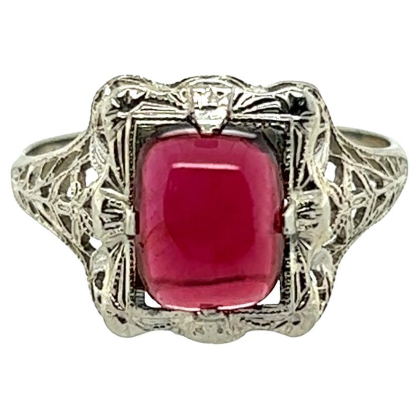 Art Deco 3 Stone Garnet Ring .75ct Original 1920's-1930's Antique ...