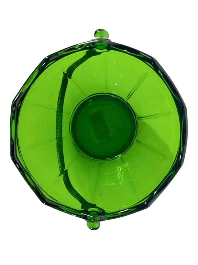 Art Deco Cambridge Glass Emerald Green Ice Bucket in the Decagon ...